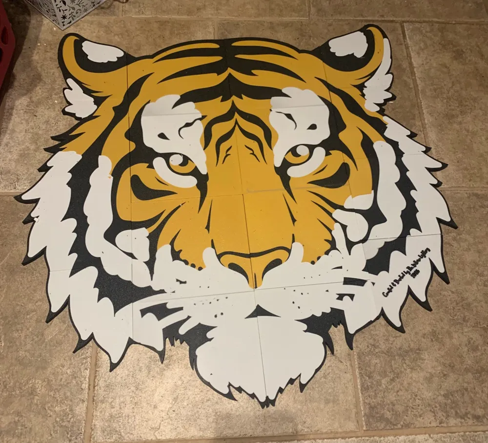 (Remixed) Bengal Tiger Vector Art - Free 3D Print Model - MakerWorld