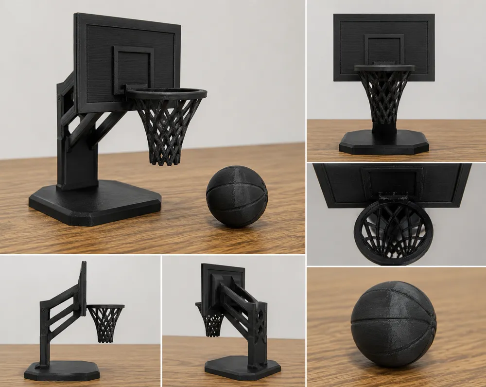 3d little basketball hoop with a basketball - Free 3D Print Model ...