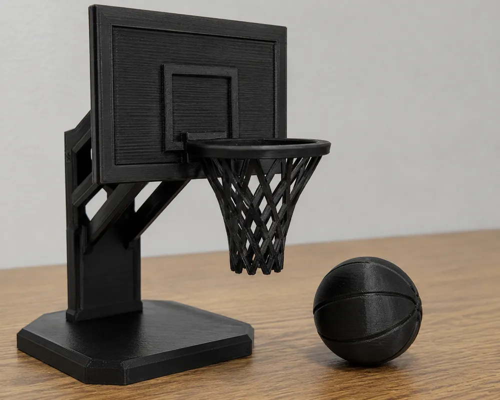3d little basketball hoop with a basketball - Free 3D Print Model ...