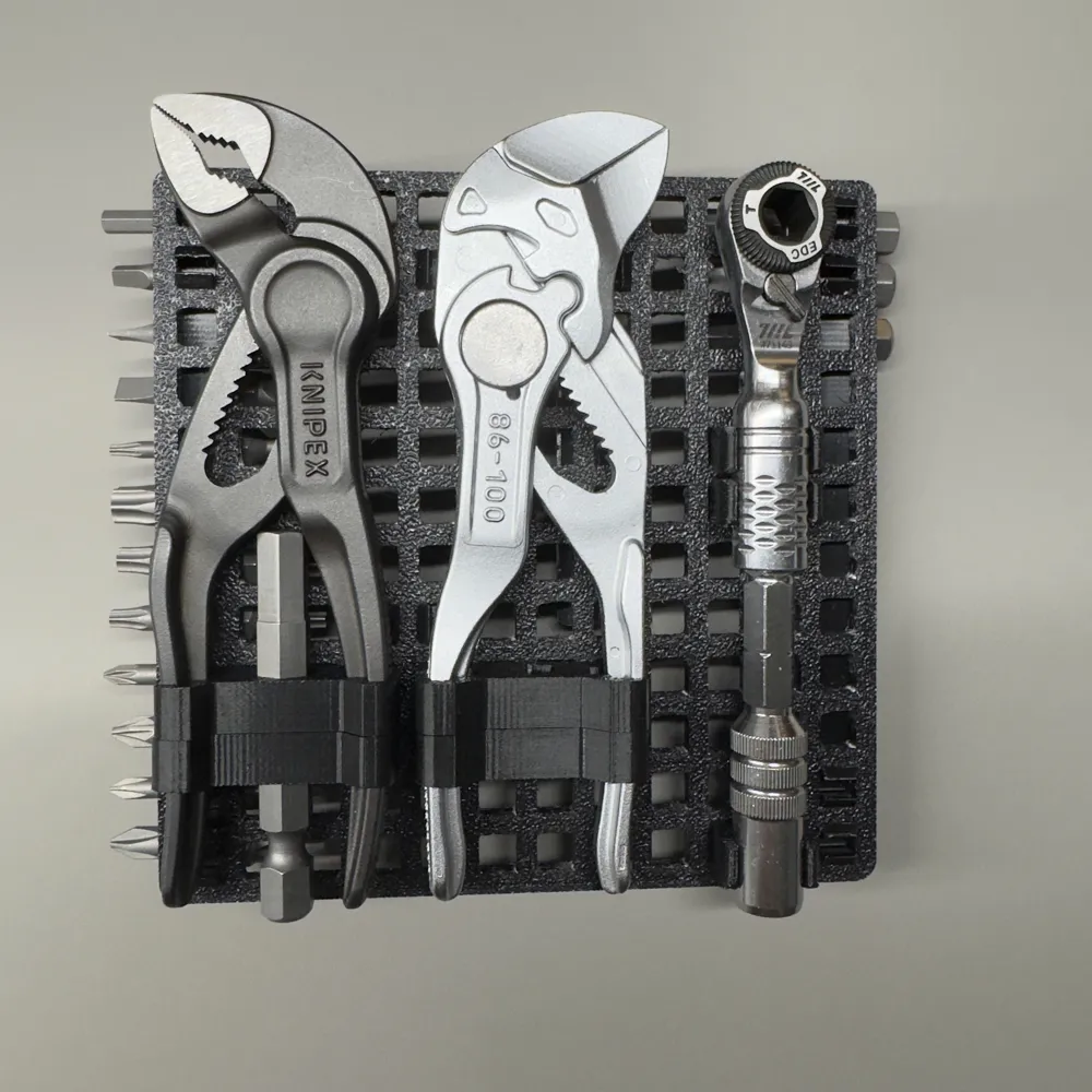 Knipex XS+Ledlenser+711L TG MOD-GRID 12X12 holder - Free 3D Print Model ...