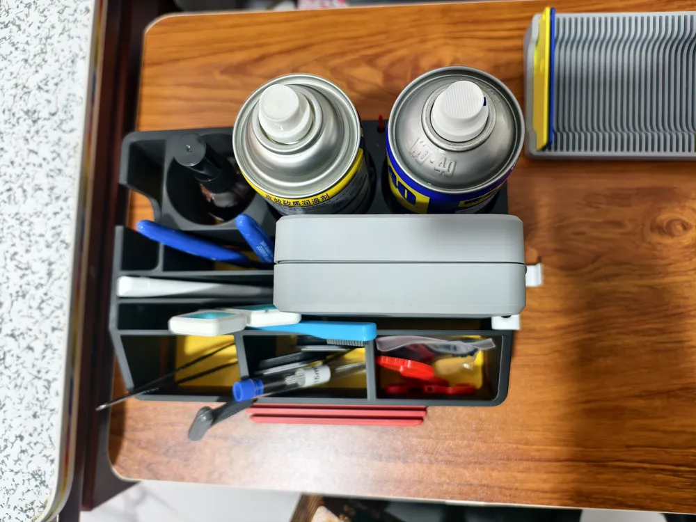 Printer maintenance tool storage box, for WD-40, pliers, and official ...