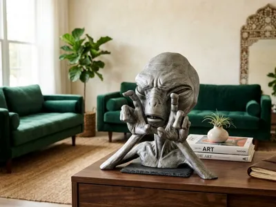 Büste - Paul der Alien, der den Predator imitiert – Kostenloses 3D ...