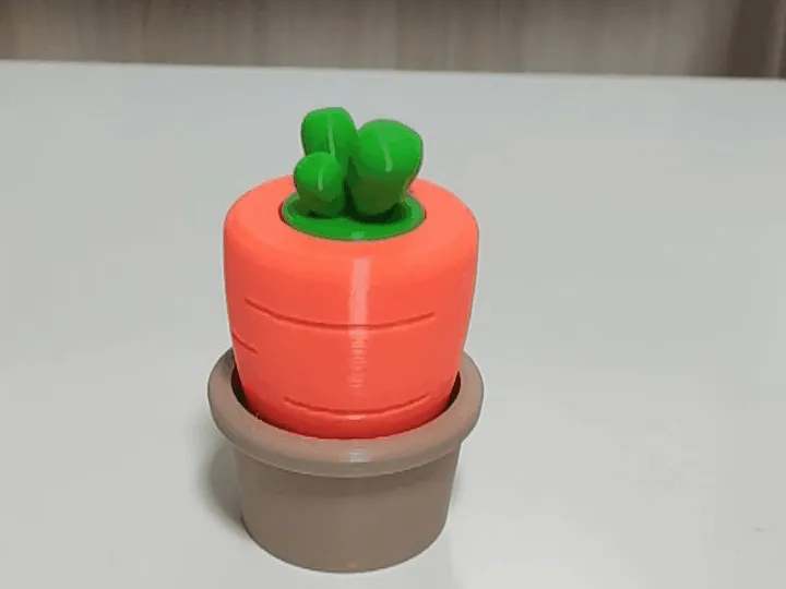 Carrot Potted Plant Clicker Cute Fidget Toy - Free 3D Print Model ...