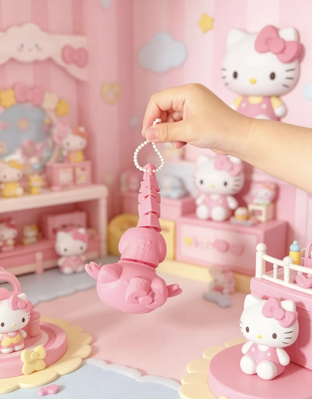 Hello Kitty Flexi Toy Charm - Free 3D Print Model - MakerWorld