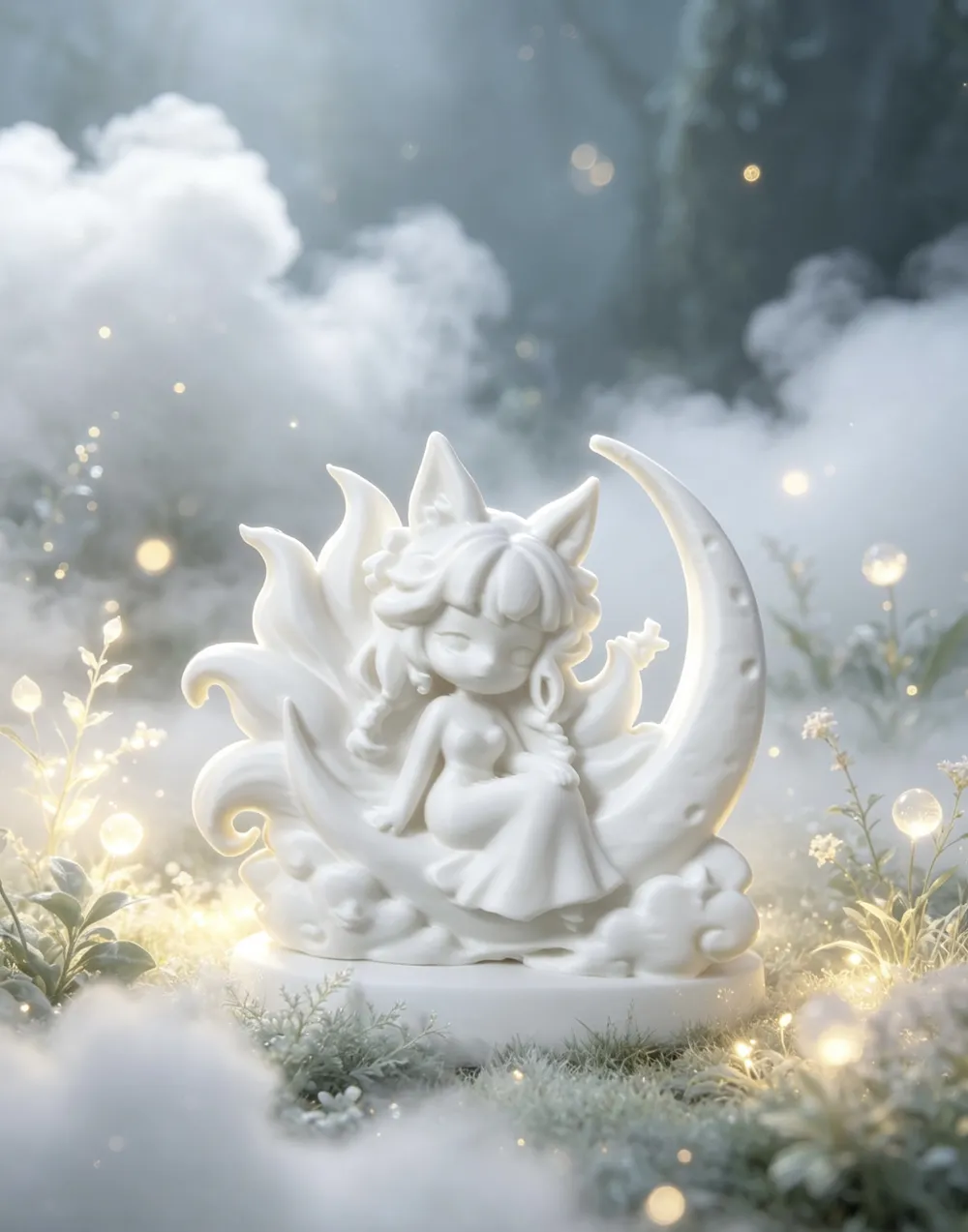 Most ethereal Nine-Tailed Fox Fairy, good romance charm - Free 3D Print ...