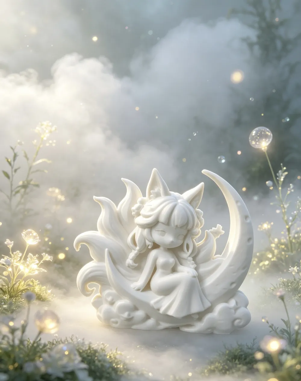 Most ethereal Nine-Tailed Fox Fairy, good romance charm - Free 3D Print ...