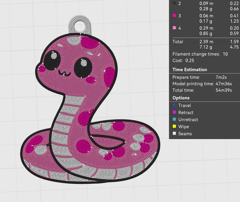 cute snake keychain - Free 3D Print Model - MakerWorld