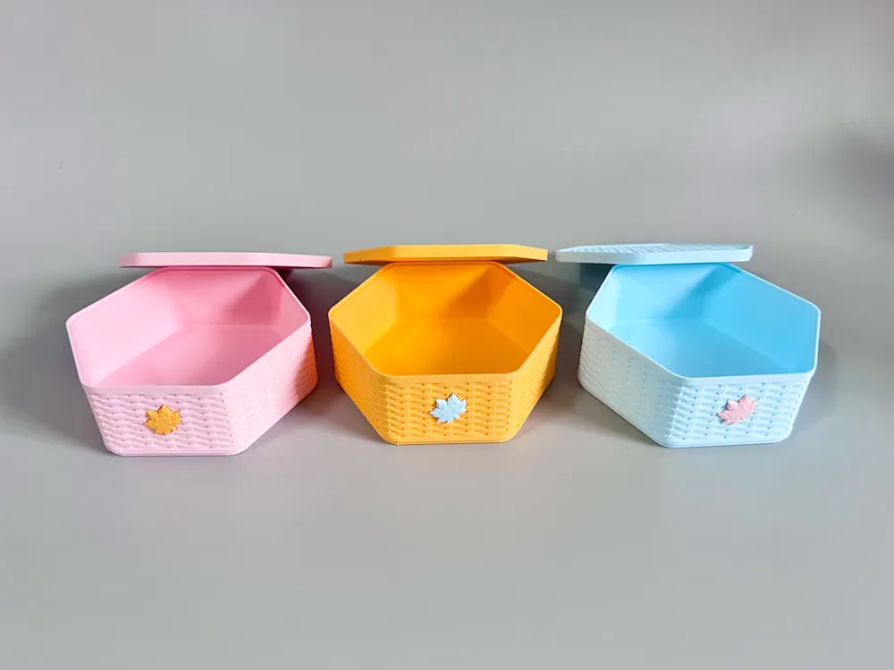 [Bamboo Charm Geometry] Hexagonal Bamboo Weave Pattern Dried Fruit Box ...