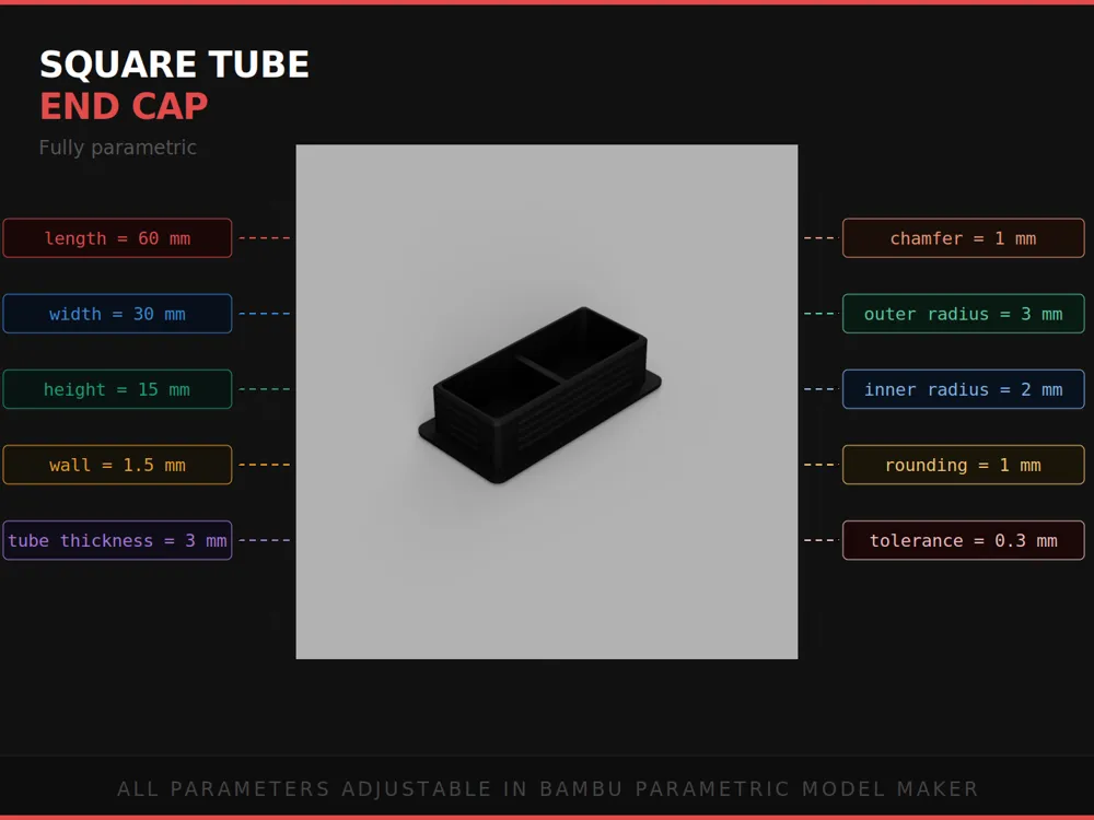 Parametric Square Plug - Free 3D Print Model - MakerWorld