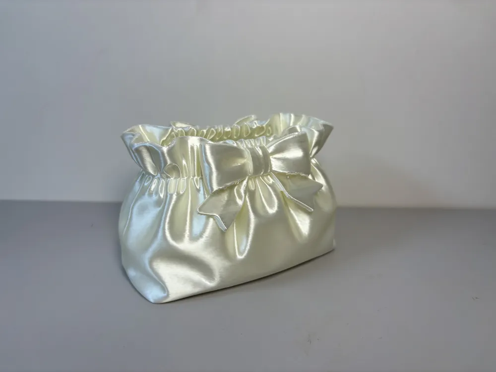 Satin Bow Makeup Organizer Bag, Makeup Brush Holder, Pen Holder - Free ...