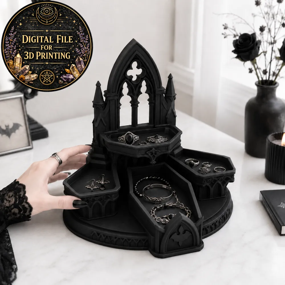 Gothic Cathedral Jewelry Coffin Organizer - Free 3D Print Model ...