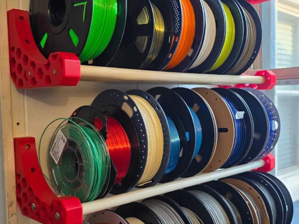Filament Spool Mounted Rack Honeycomb Heavy Duty - Free 3D Print Model ...
