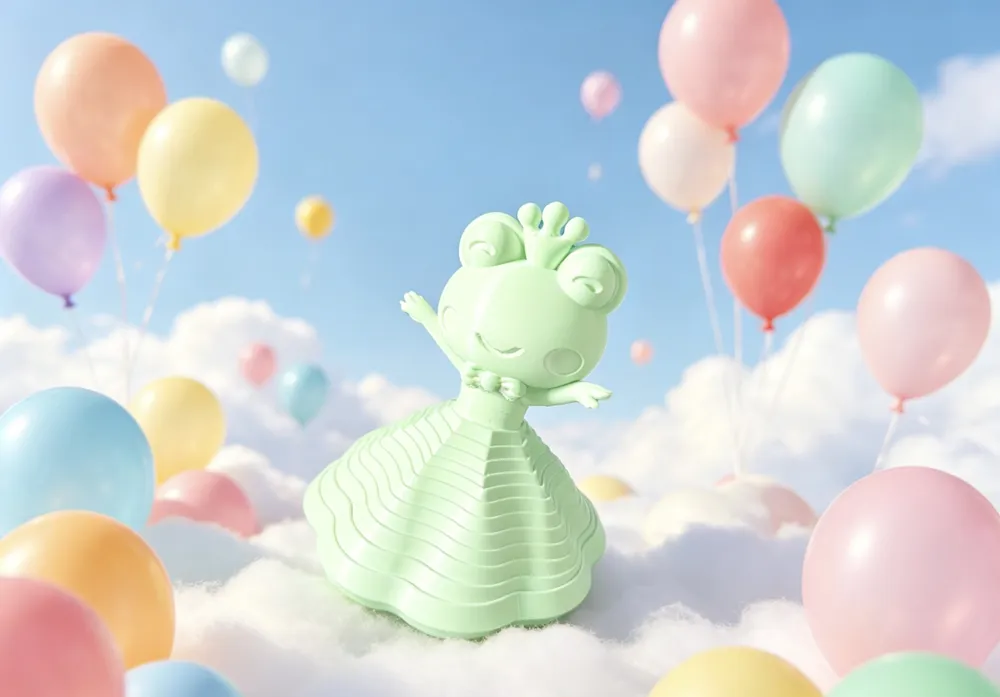Dancing Frog Princess Flexi Fidget Toy - Free 3D Print Model - MakerWorld