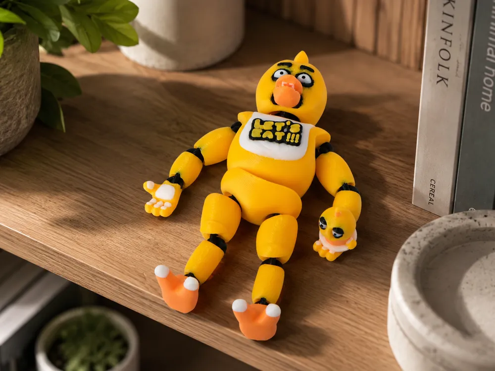 Chica Inspired Flexi Toy FNAF Articulated Figurine - Free 3D Print ...