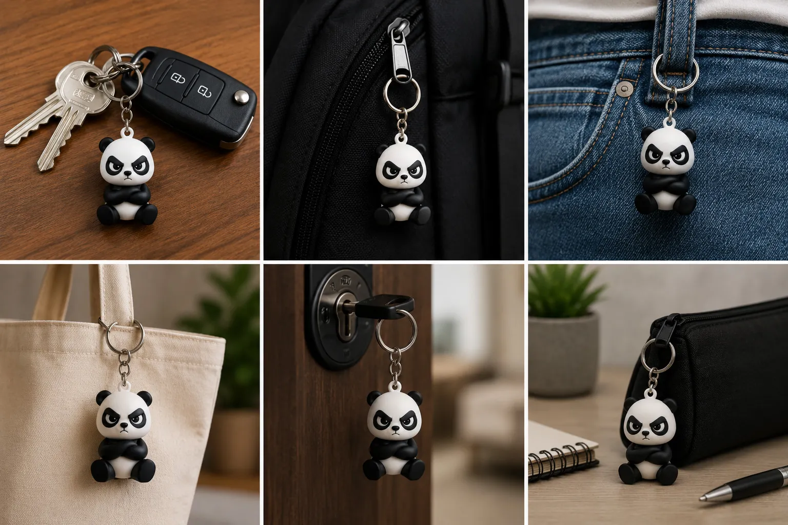 Angry Panda Keychain - multicolor print - Free 3D Print Model - MakerWorld