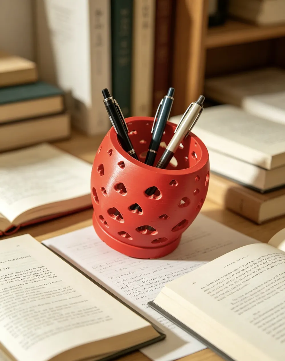 Heart Pen Holder Storage Box Ornament Decoration - Free 3D Print Model ...