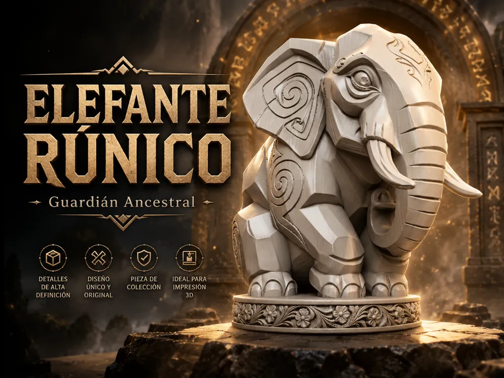 Runic elephant - Free 3D Print Model - MakerWorld