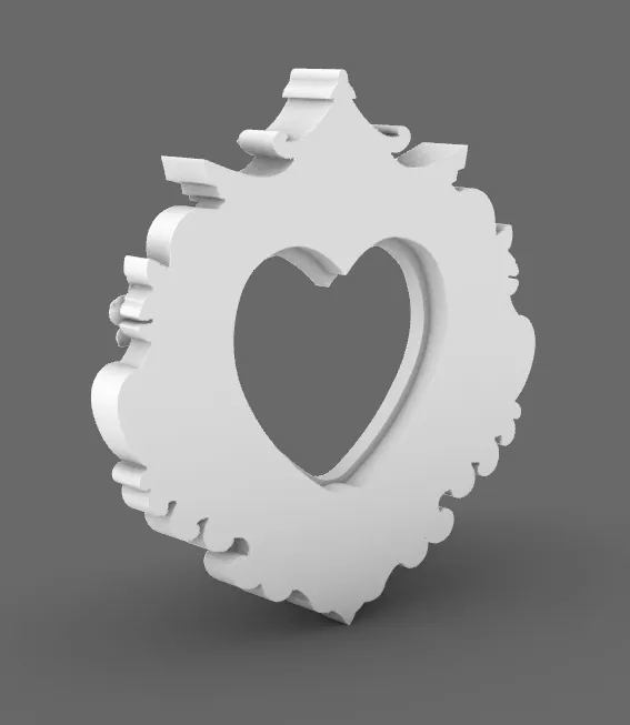 Goth Kitsune Heart Wall Frame - Free 3D Print Model - MakerWorld