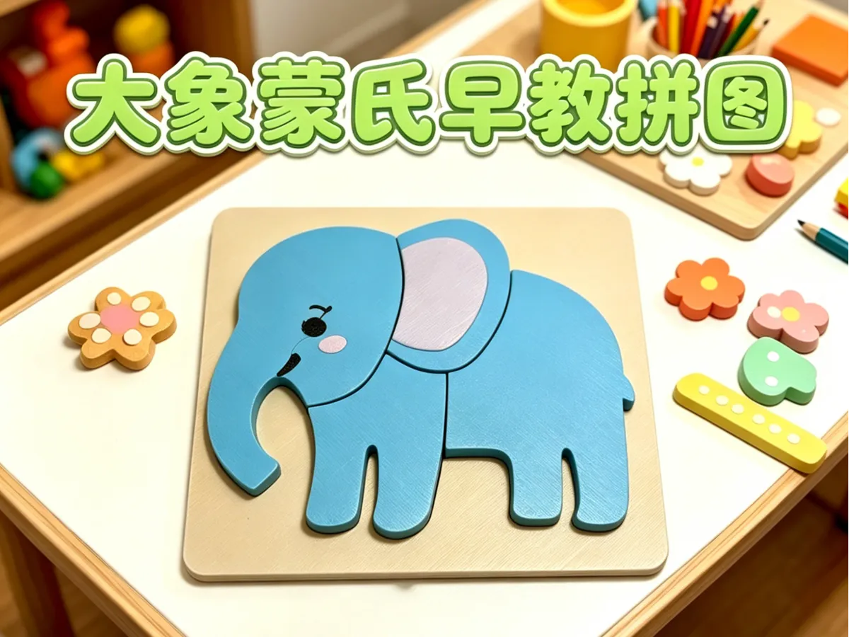 Cartoon Elephant Animal Puzzle Baby Montessori Early Education ...