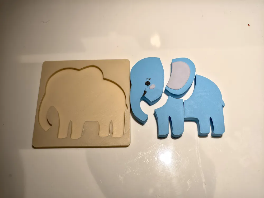 Cartoon Elephant Animal Puzzle Baby Montessori Early Education ...