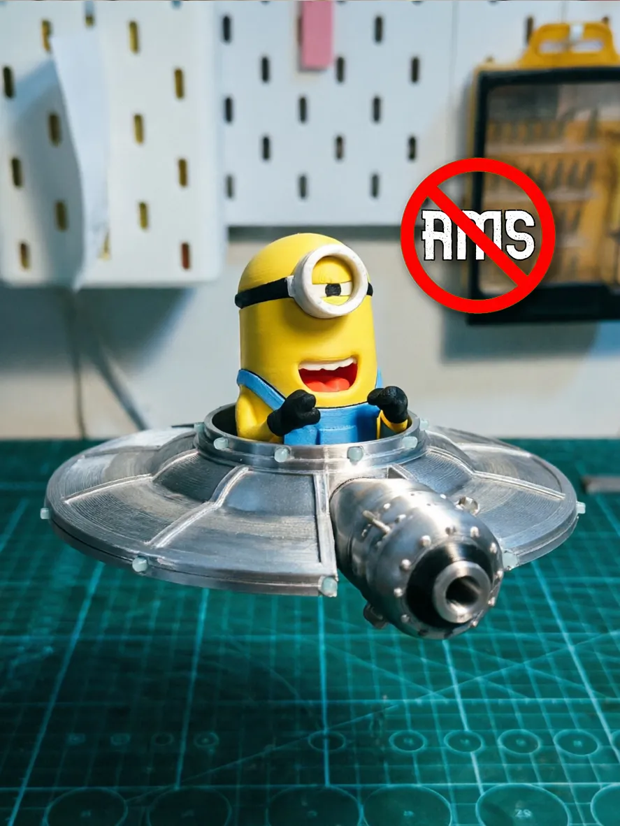 Minion driving UFO (NO-AMS) Minion and big monster - Free 3D Print ...
