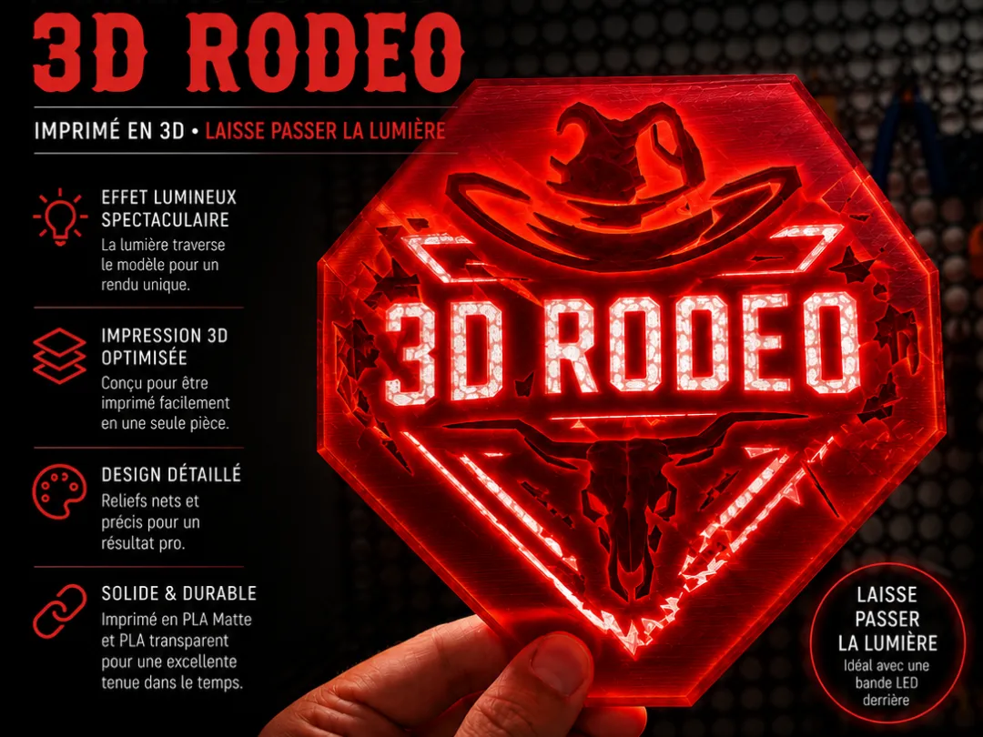 3D Rodeo Light Panel – Two-Color Wall Art - Free 3D Print Model ...