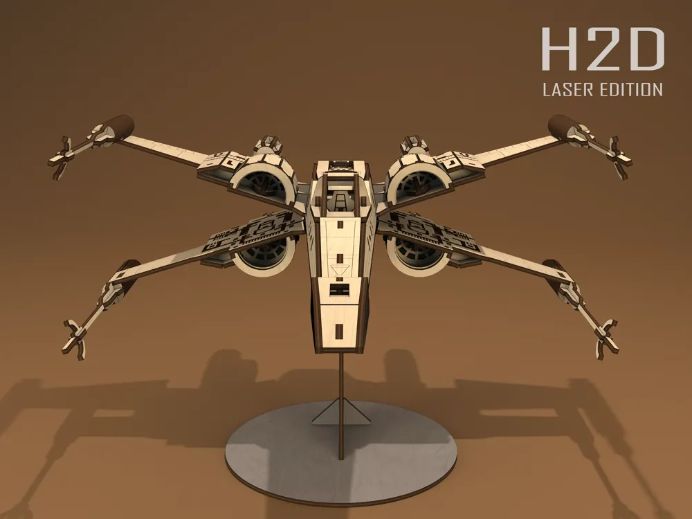 X-Wing T70 Laser Cut Model – Bambu Lab H2D - Free 3D Print Model ...