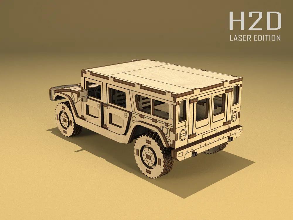 Rompecabezas 3D Hummer H1 para corte láser | Escala 1:24 por ...