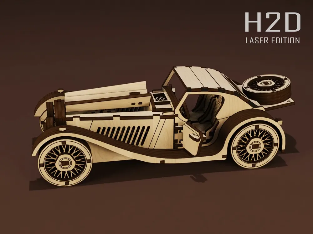 Classic Roadster | Laser Cut Model for 3mm Plywood - Free 3D Print ...