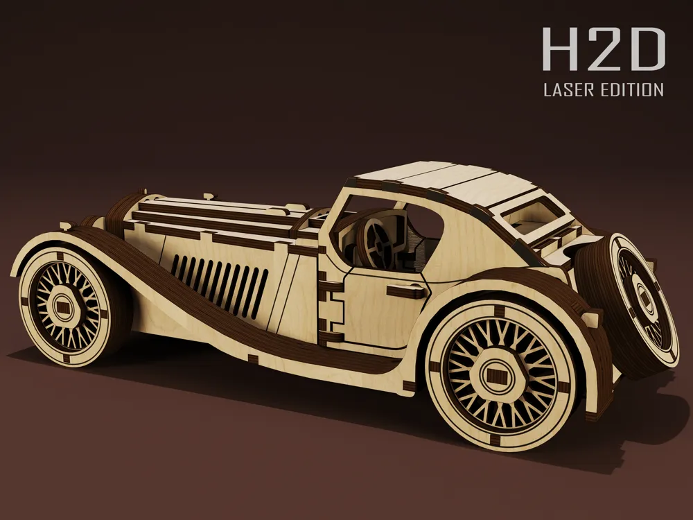 Classic Roadster | Laser Cut Model for 3mm Plywood - Free 3D Print ...