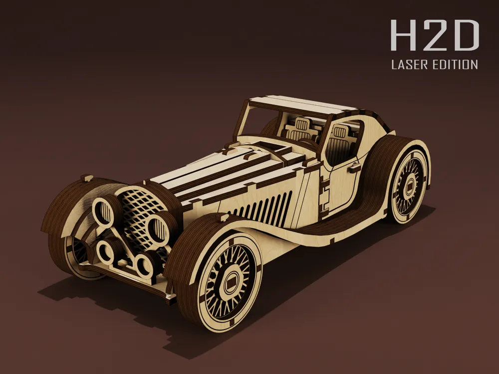 Classic Roadster | Laser Cut Model for 3mm Plywood - Free 3D Print ...