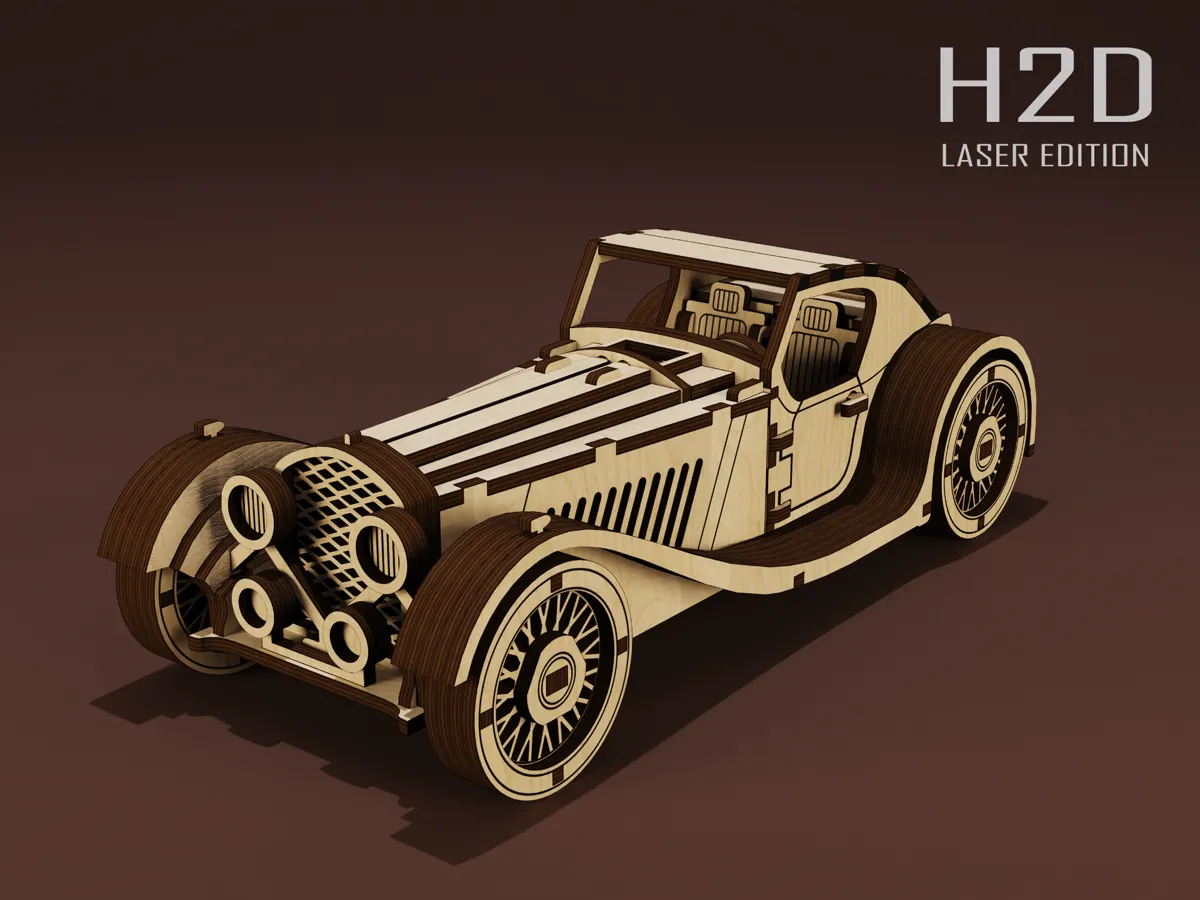 Classic Roadster | Laser Cut Model for 3mm Plywood - Free 3D Print ...