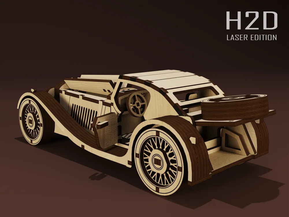 Classic Roadster | Laser Cut Model for 3mm Plywood - Free 3D Print ...