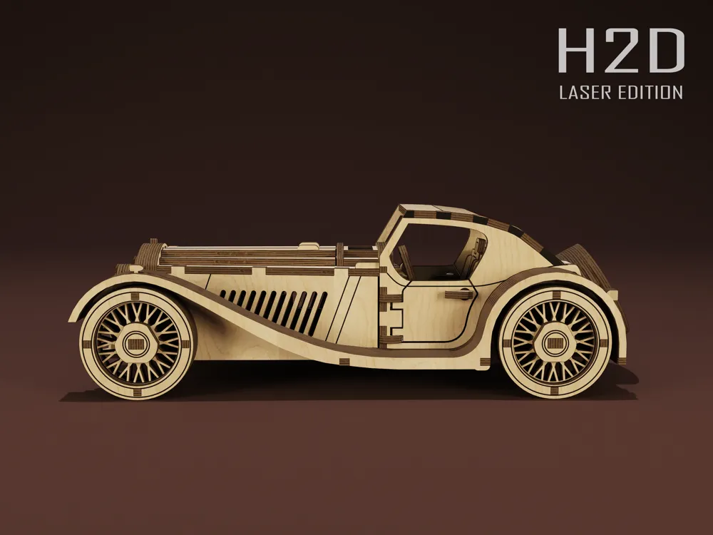 Classic Roadster | Laser Cut Model for 3mm Plywood - Free 3D Print ...