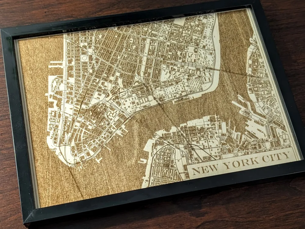 New York City Laser Cut Map - Free 3D Print Model - MakerWorld