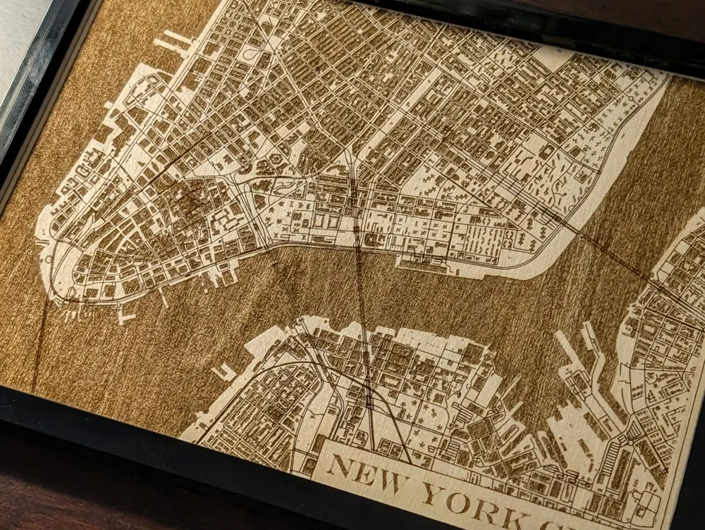 New York City Laser Cut Map - Free 3D Print Model - MakerWorld