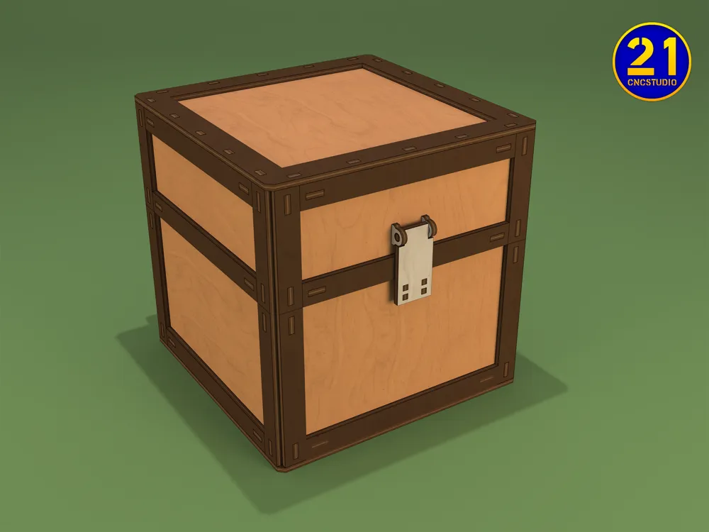 Minecraft Inspired Chest – Laser Cut Box - Free 3D Print Model - MakerWorld