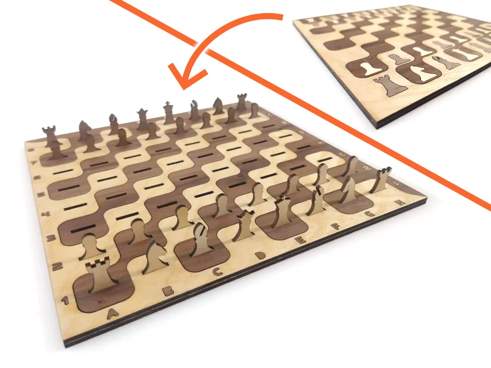 Mini Flat Pack Chess Board (easy 2-piece glue-up) by Rossero MakerWorld ...