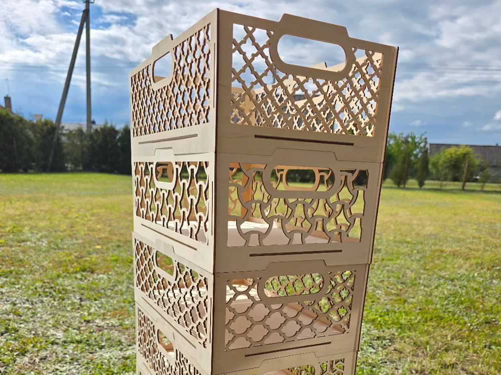 Beautiful Wooden Stackable Storage Box Bundle Nine - Free 3D Print Model - MakerWorld