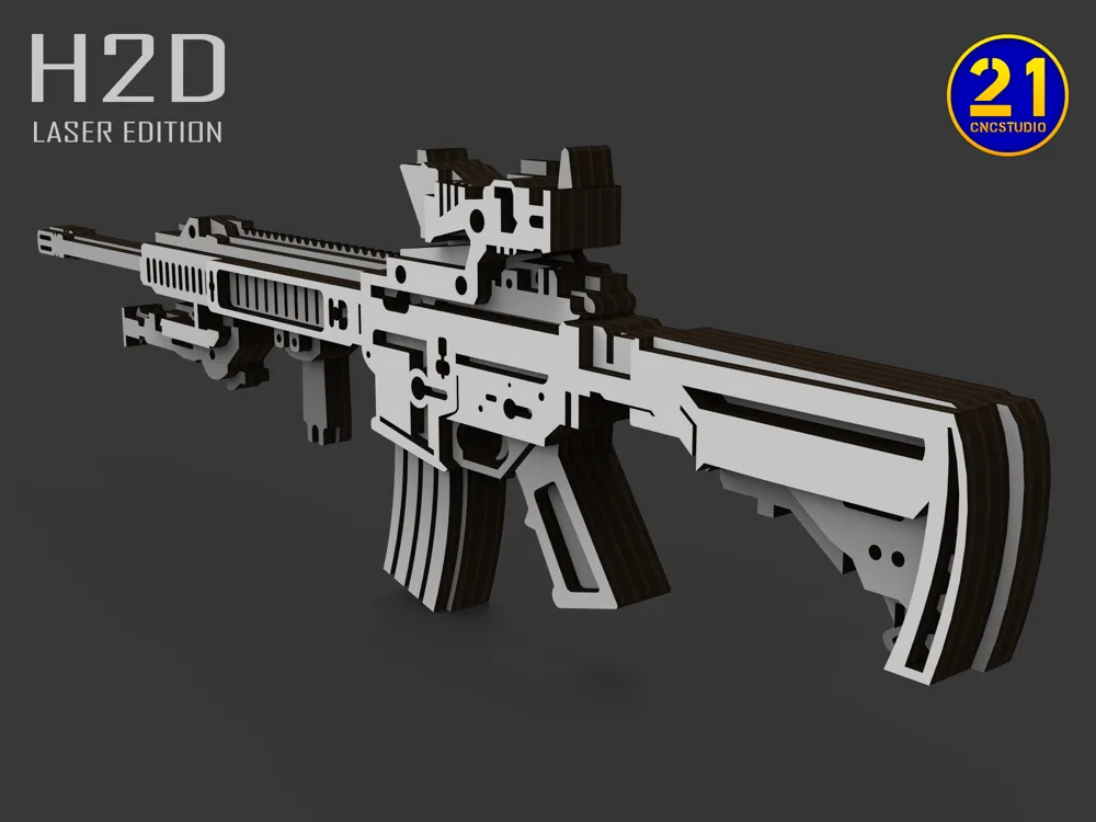 M4 Rifle Wall Art | 5-Layer Laser Cut Design - Free 3D Print Model ...