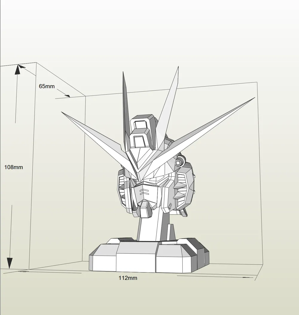 Extraordinary Strike Freedom Gundam Paper Model Head Sculpt by 2d模型小王子 ...