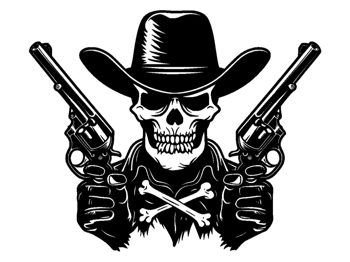 Cowboy Skull and Gun by Russ MakerWorld: Download Free 3D Models