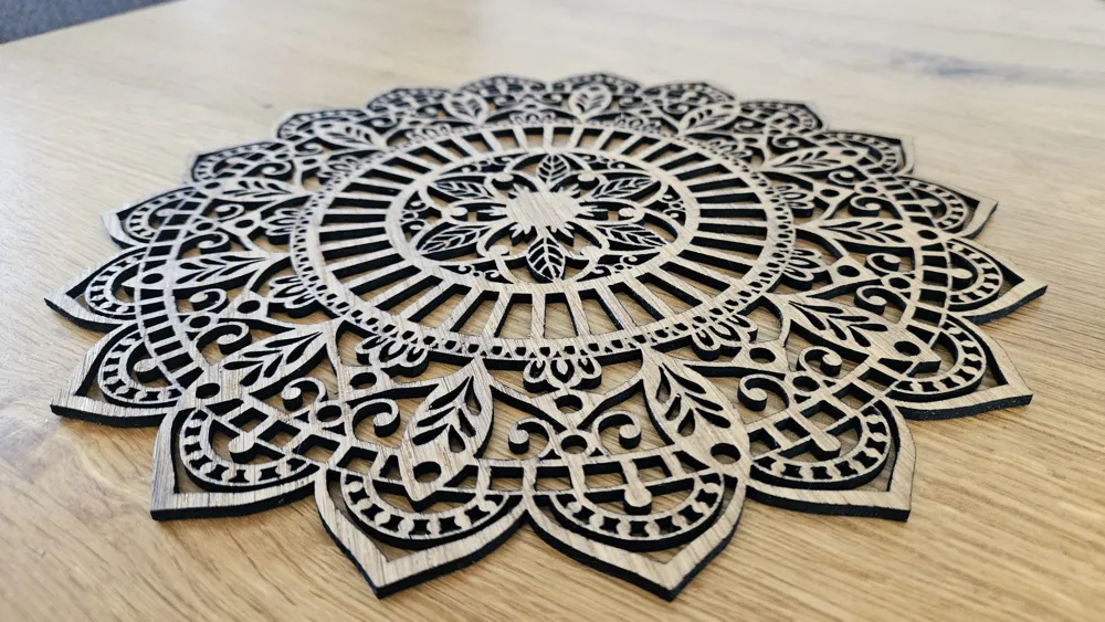 Mandala Trivet Wooden Decor by KM_Designs MakerWorld: Download Free 3D Models