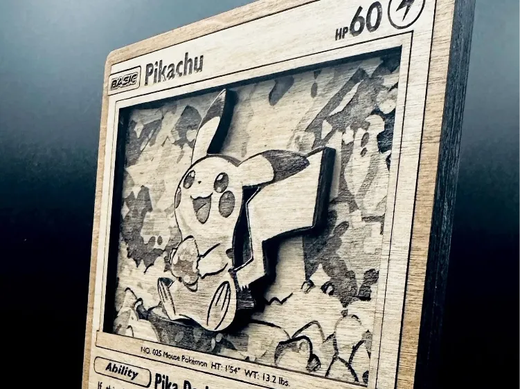 Pikachu 052/196 Pokémon card - Free 3D Print Model - MakerWorld