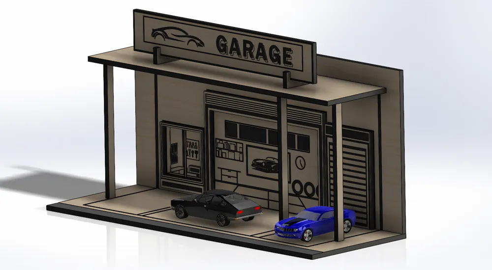 Laser-Cut Garage Model - Free 3D Print Model - MakerWorld