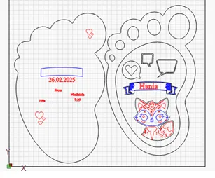 Personalized Baby Footprint Laser Cut File SVG/DXF - Free 3D Print ...
