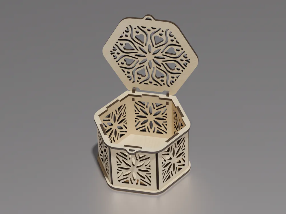 Hexagon gift box with floral ornament by kohlsdsgn MakerWorld: Download ...