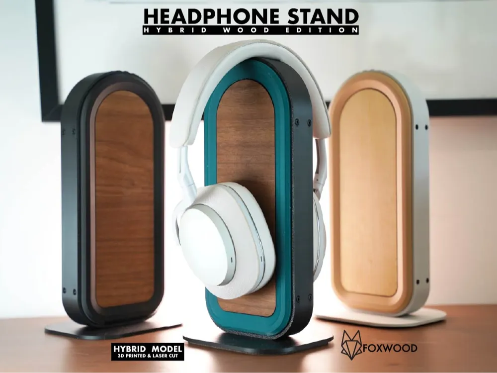 LASER FILES - Headphone Stand Hybrid Wood Edition - Free 3D Print Model ...
