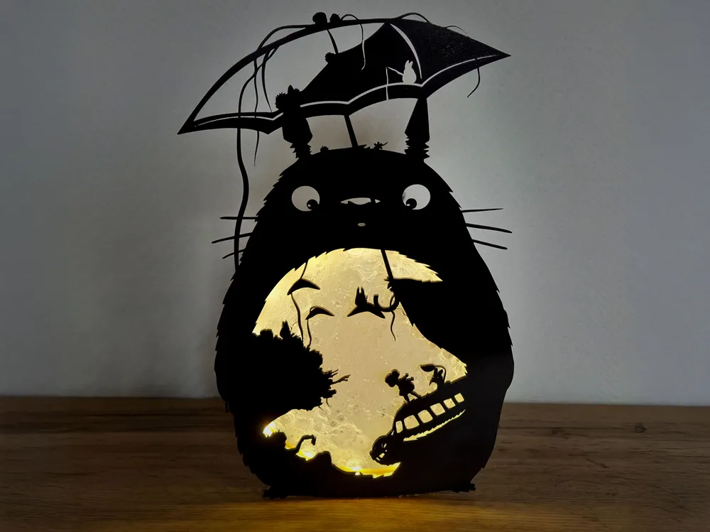 Totoro Night Light – DIY Moon Design with LED Strip - Free 3D Print ...