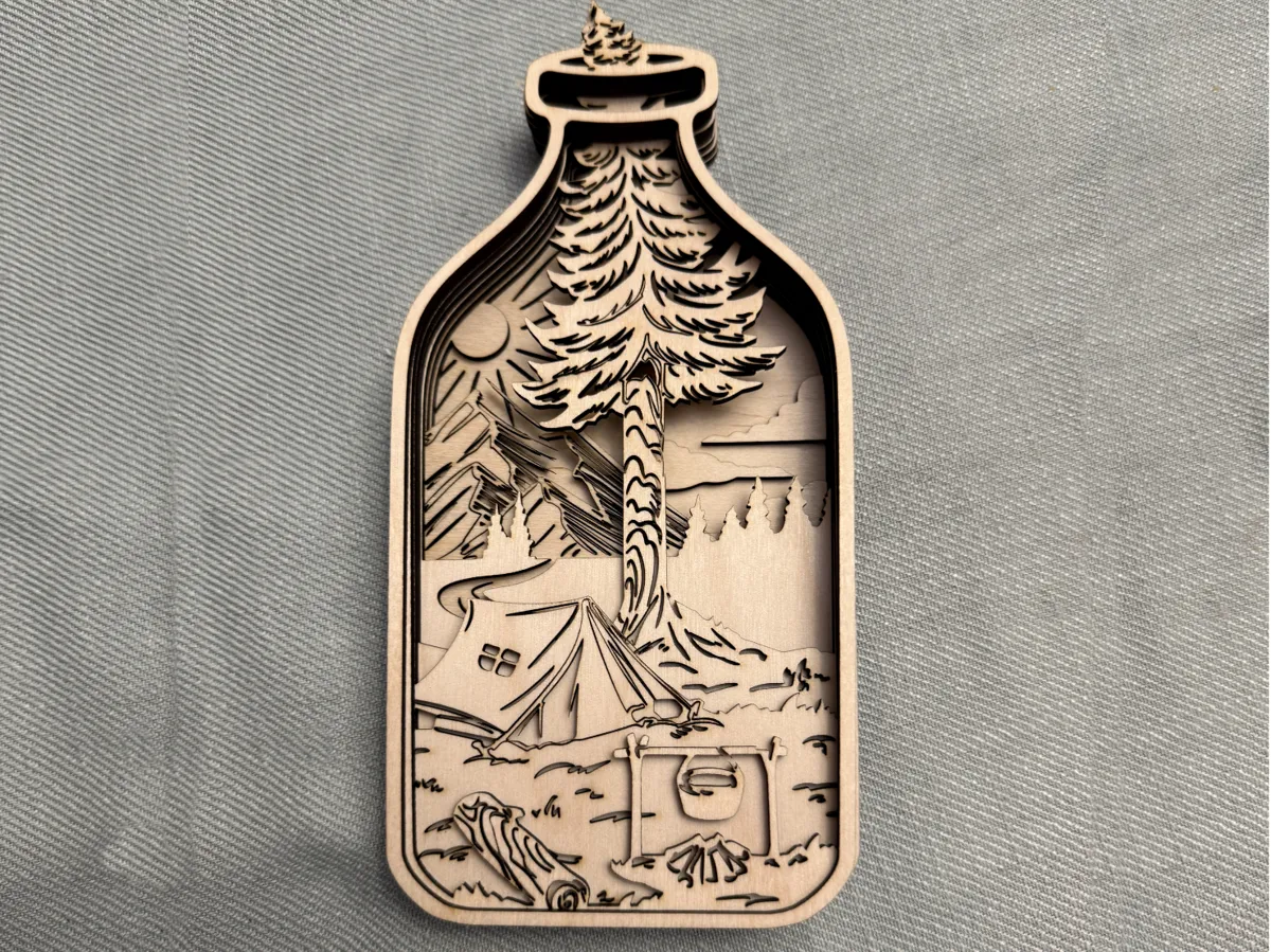 Escena al Aire Libre en Botella – Tallado Multicapa por Walter 3D ...